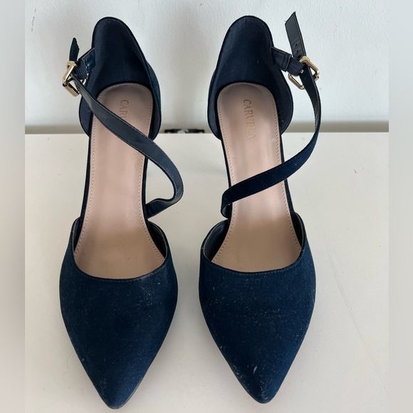 Carvela | Shoes | Carvela Navy Blue Velvet Pumps | Poshmark